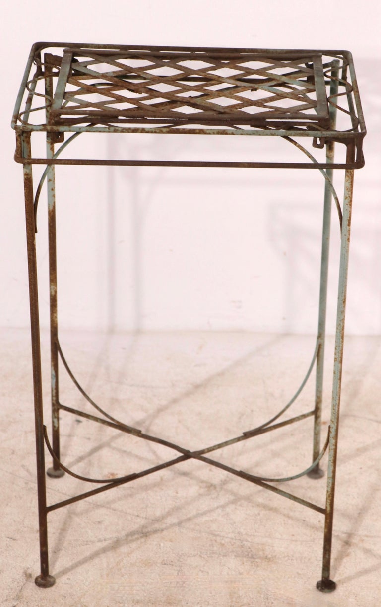 Wrought Iron Garden Patio Poolside Table by Meadowcraft at 1stDibs