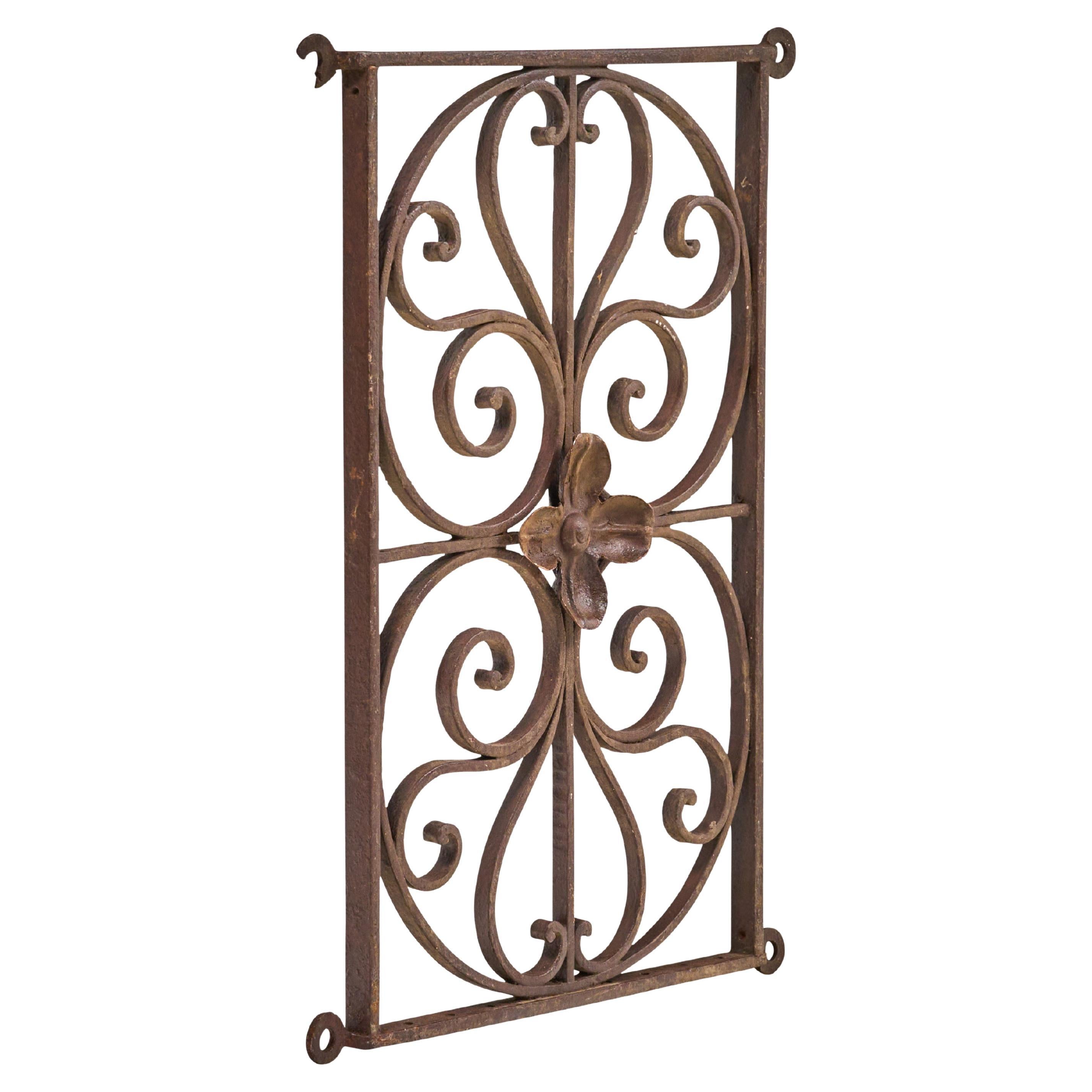 1920s Wrought Iron Window Exterior Flower Box with Georgian Urn Detail ...