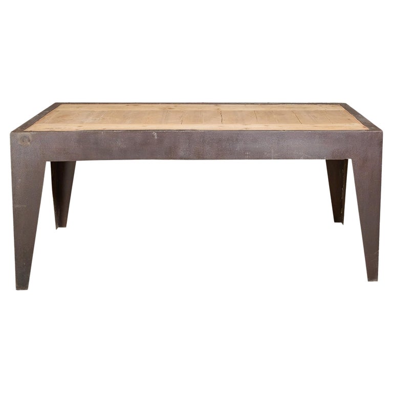 Wrought Iron Industrial Table For Sale at 1stDibs