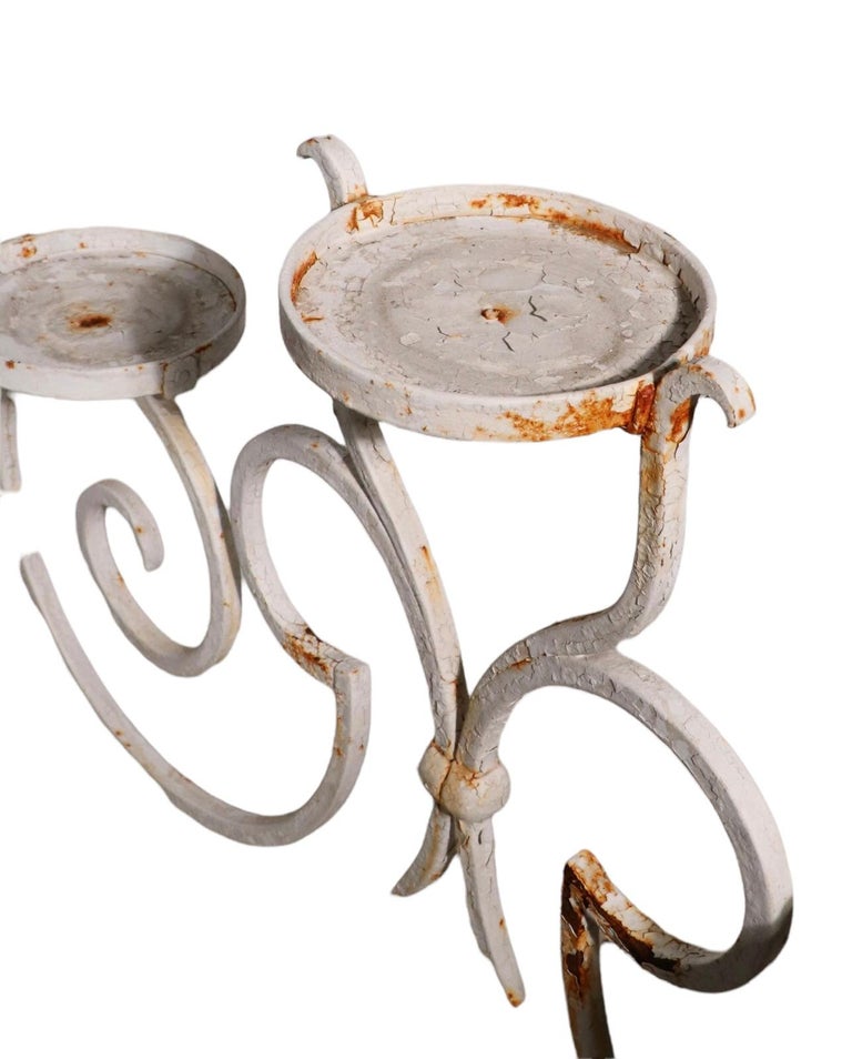 Wrought Iron Plant Stand with Six Flower Pot Holders For Sale at 1stDibs