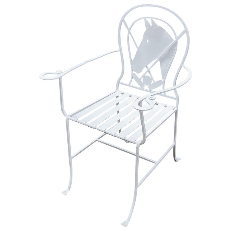 Wrought Iron Polo Pony Chair For Sale at 1stDibs