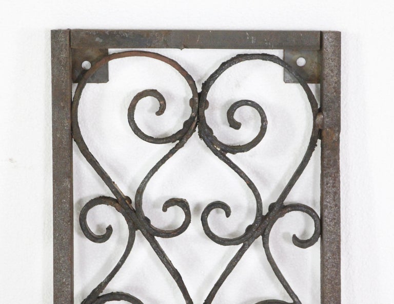 Wrought Iron Rectangular Ornate Gate or Panel with Swirls For Sale at ...