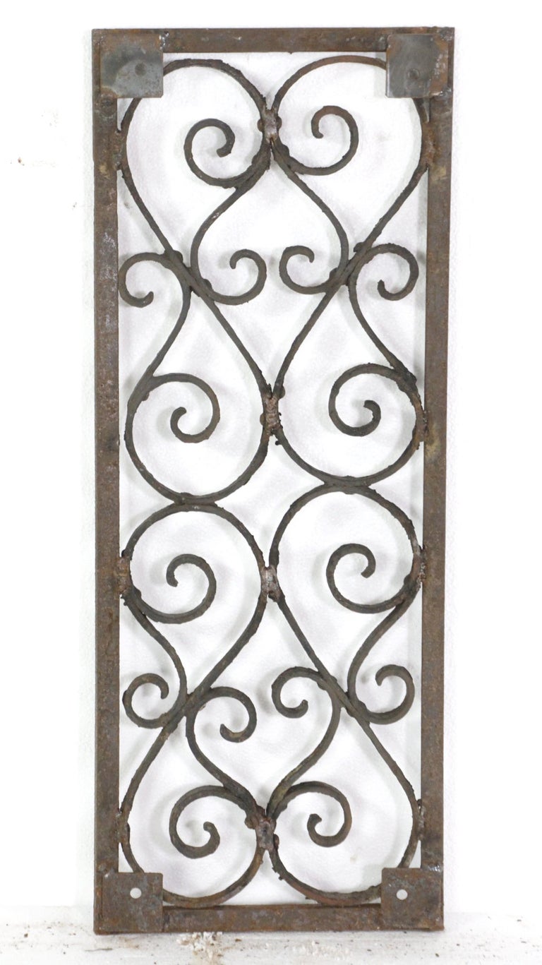 Wrought Iron Rectangular Ornate Gate or Panel with Swirls For Sale at ...