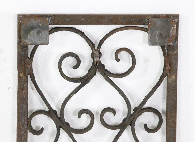 Wrought Iron Rectangular Ornate Gate or Panel with Swirls For Sale at ...