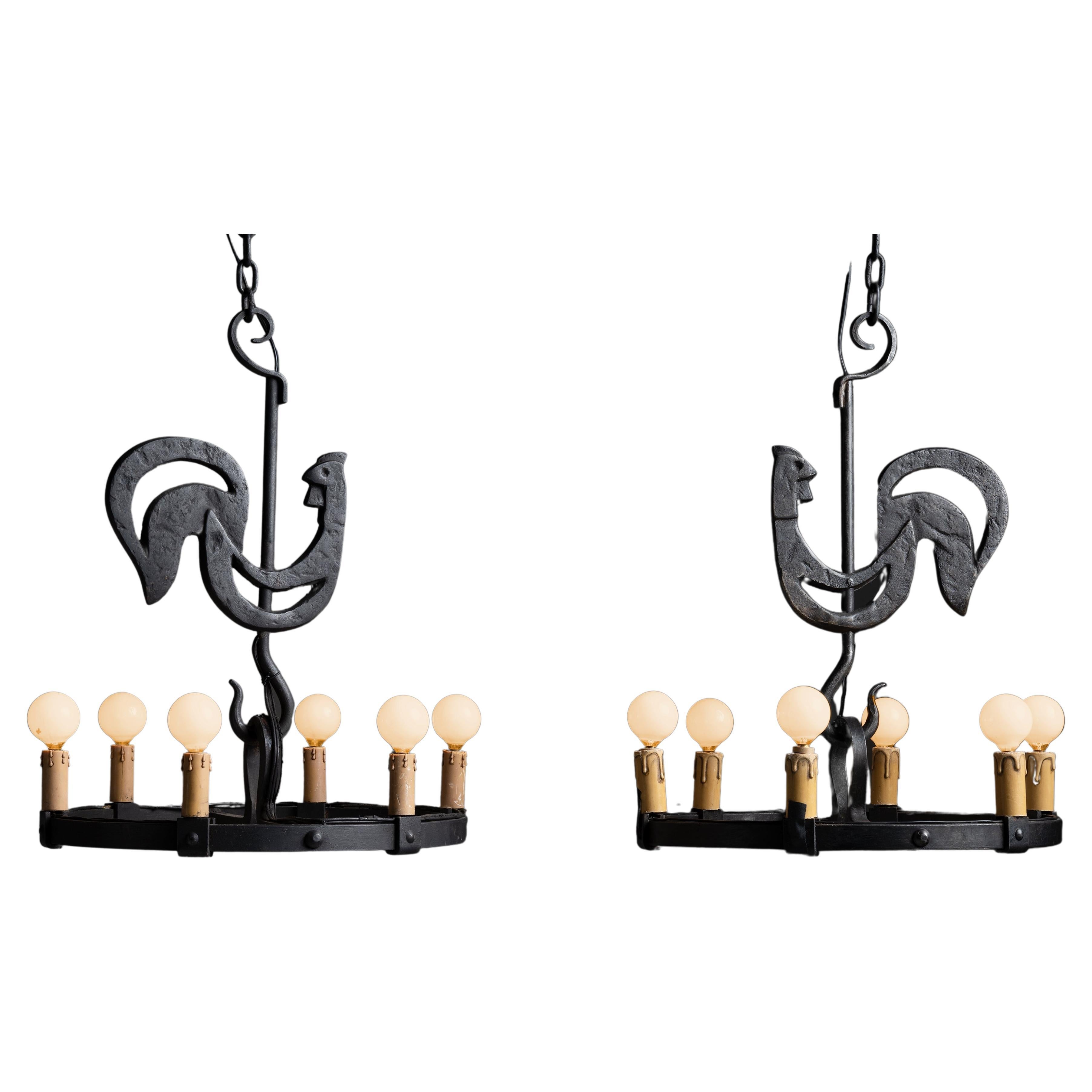 Vintage Indonesian Rooster Cage Chandelier at 1stDibs