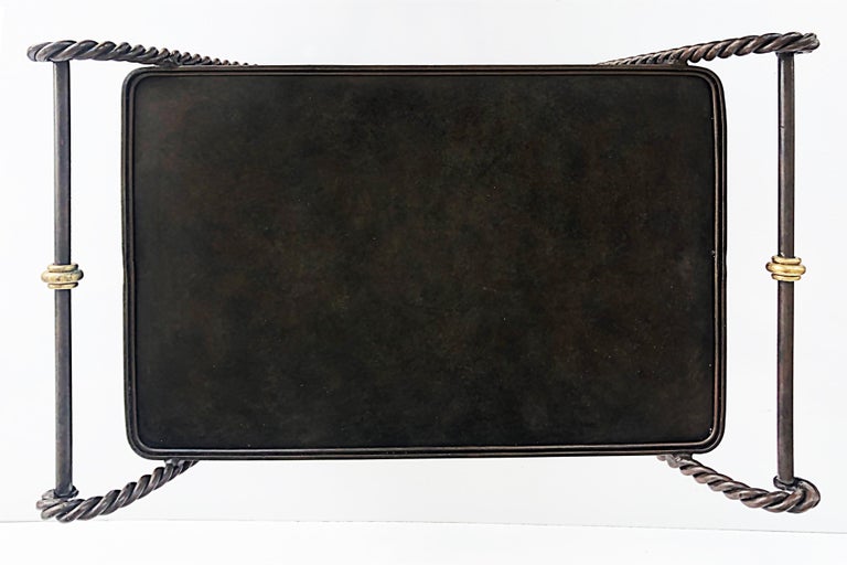 Wrought Iron Rope Bar Cart Tea Trolley Maitland Smith Attributed For ...