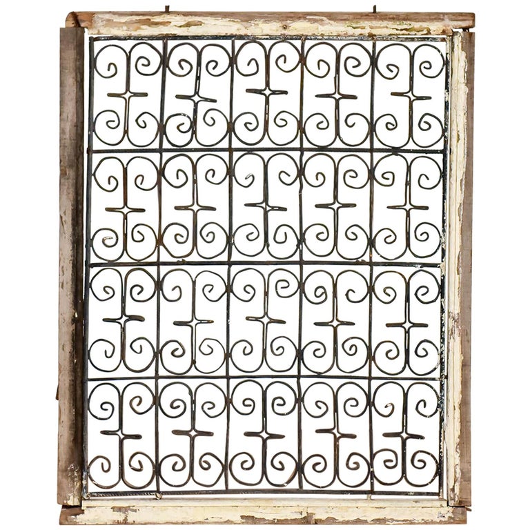 Wrought Iron Scrollwork Window Grill, 20th Century For Sale at 1stDibs