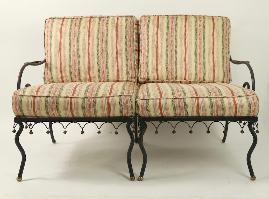 Wrought Iron Settee after Salterini at 1stDibs