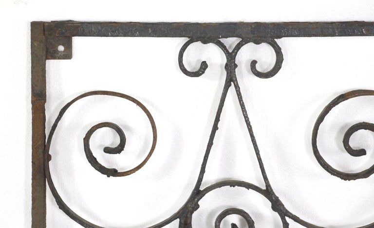 Wrought Iron Swirled Design Gate or Wall Panel, Hand Forged For Sale at ...