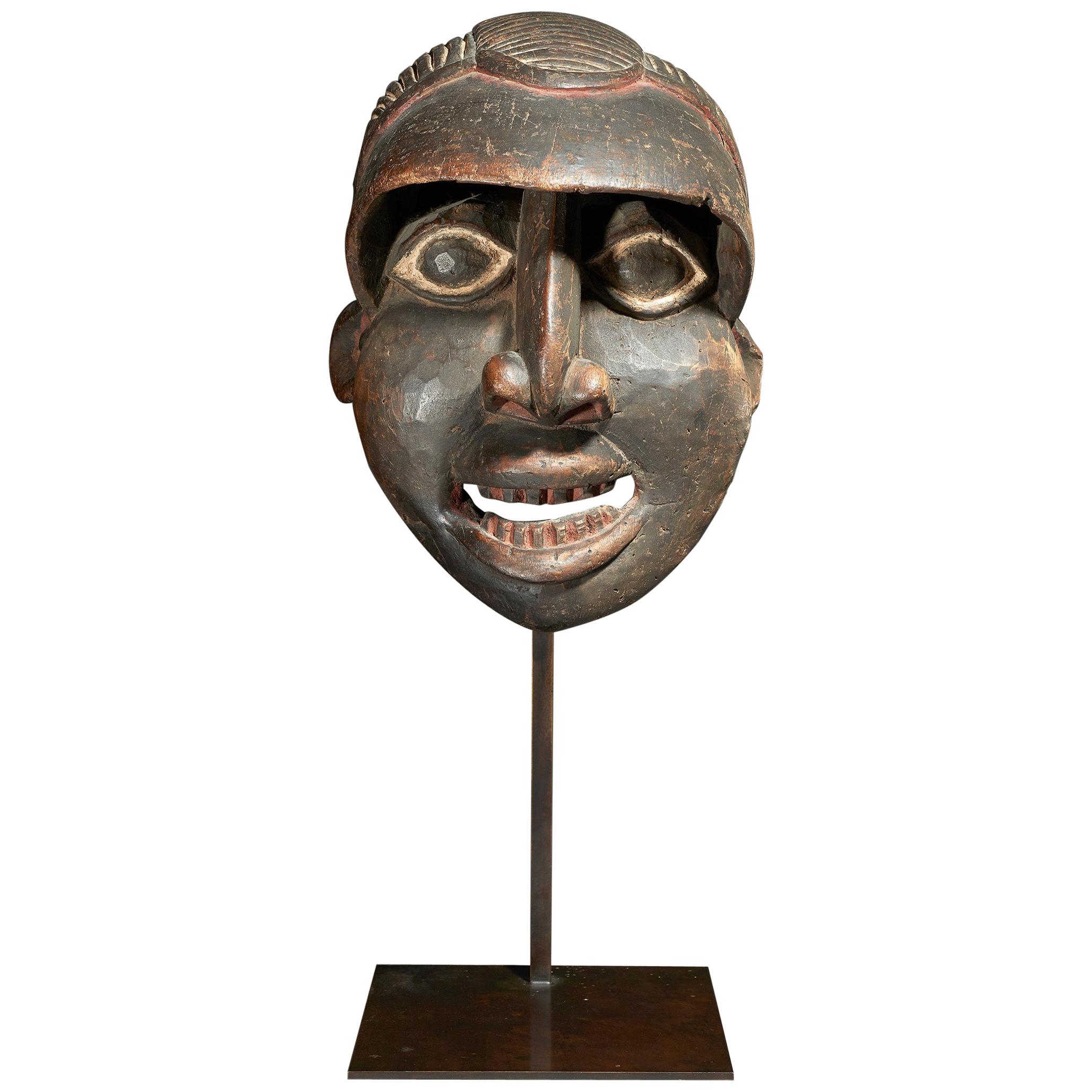 African Bamileke Tribal Mask from Cameroon with Horns at 1stDibs