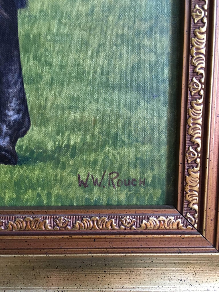 W.W. Rouch - Portrait of a Thoroughbred Horse, Gay Trip, Equestrian Oil ...