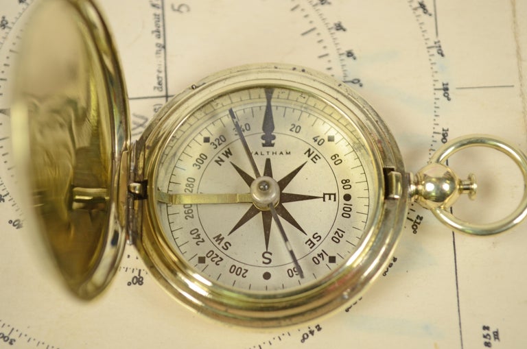 WW1 American Army Officer Pocket Brass Magnetic Compass Antique ...