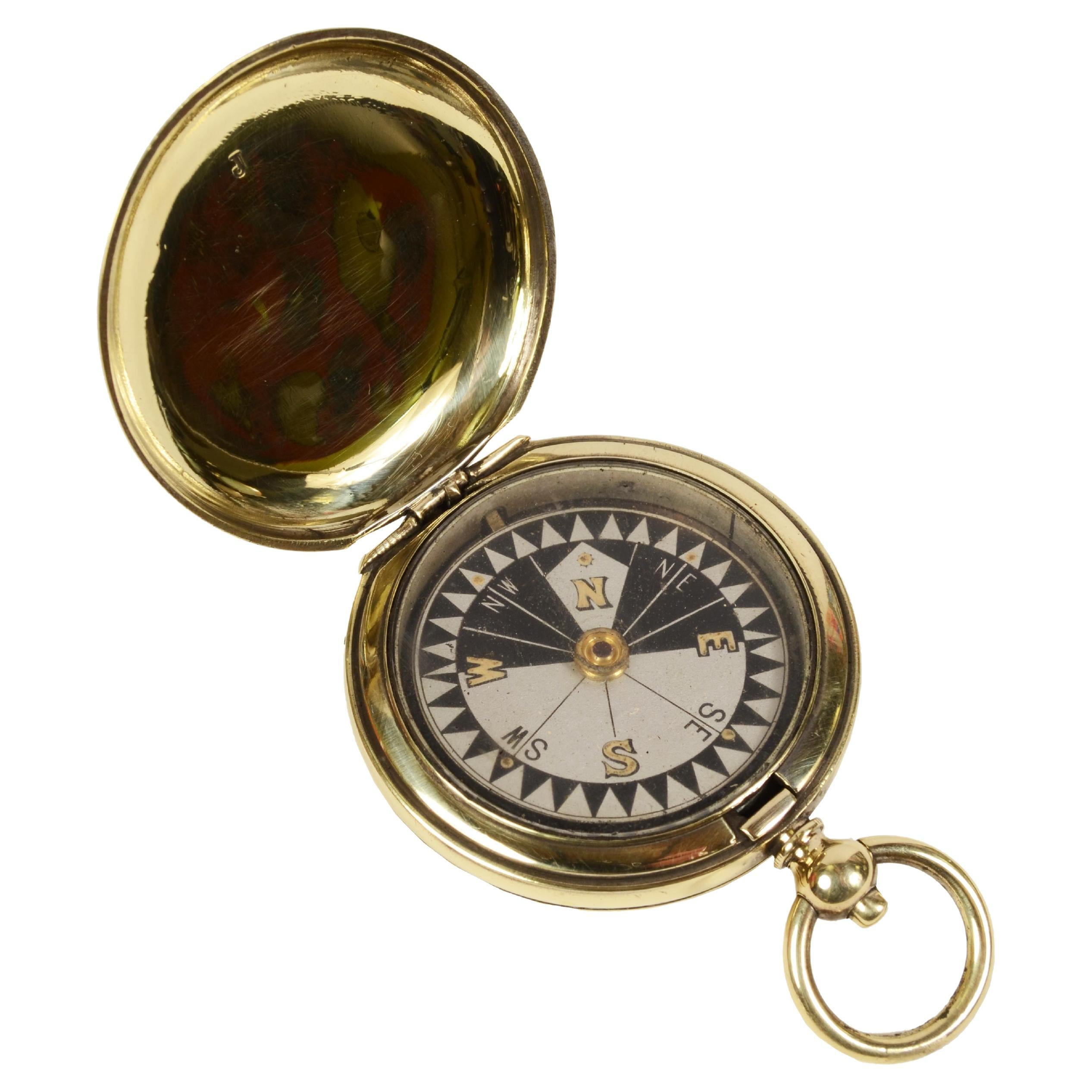 Pocket Compass Aurapole, 1915, Brass, Made in England at 1stDibs