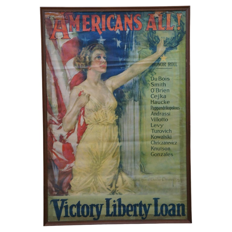 WWI Americans All Victory Liberty Loan Poster Howard Chandler Christy ...