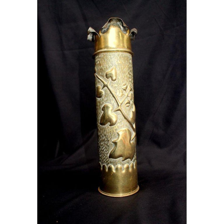 WWI Militaria Embossed Brass Shell Casing / Flower Vase Dated 1917 For ...