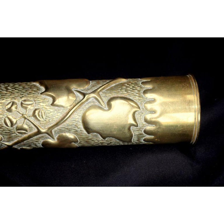 WWI Militaria Embossed Brass Shell Casing / Flower Vase Dated 1917 For ...