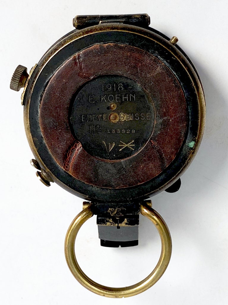 WWI Military Officer's Marching Compass Dated 1918, Verners Patent VIII ...