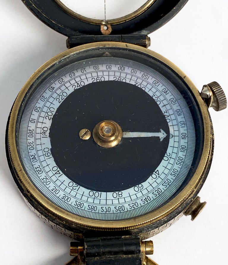WWI Military Officer's Marching Compass Dated 1918, Verners Patent VIII ...