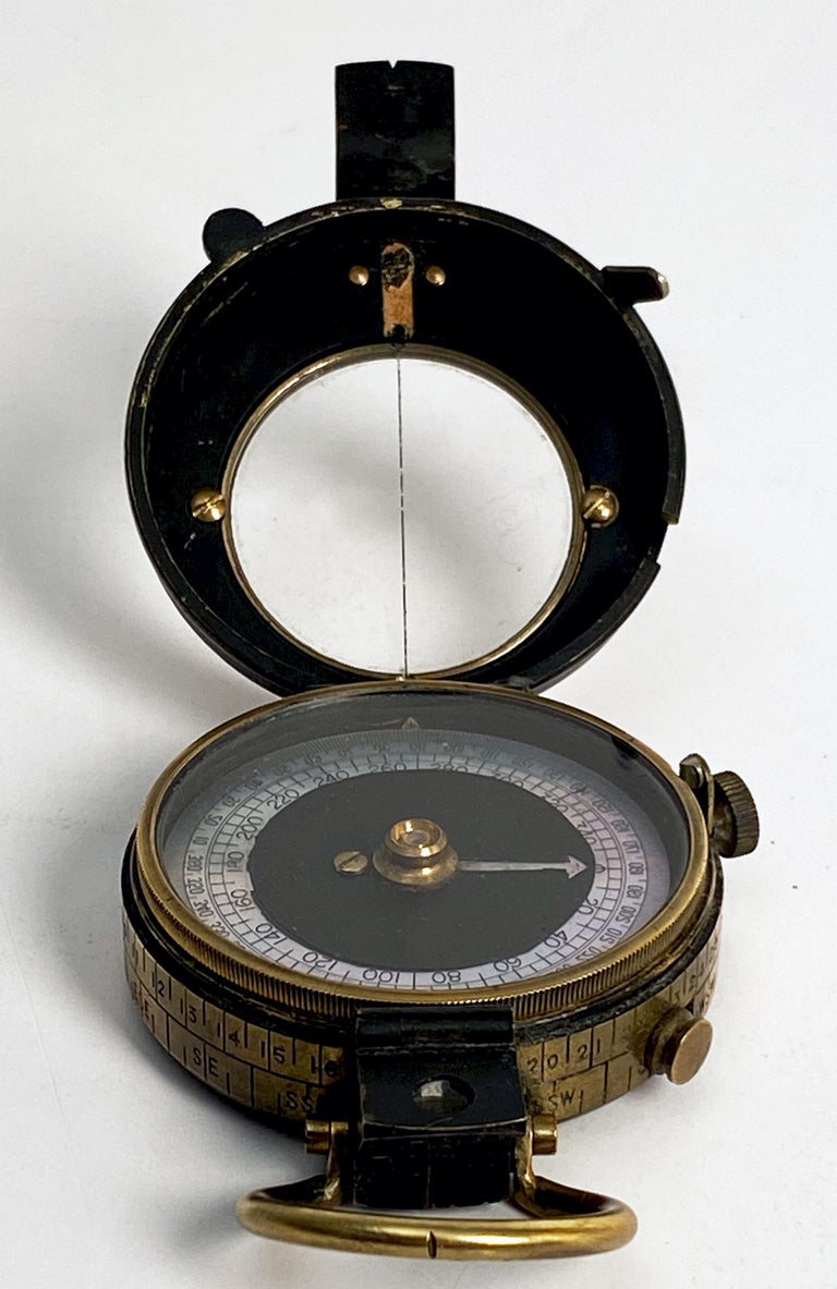 WWI Military Officer's Marching Compass Dated 1918, Verners Patent VIII ...