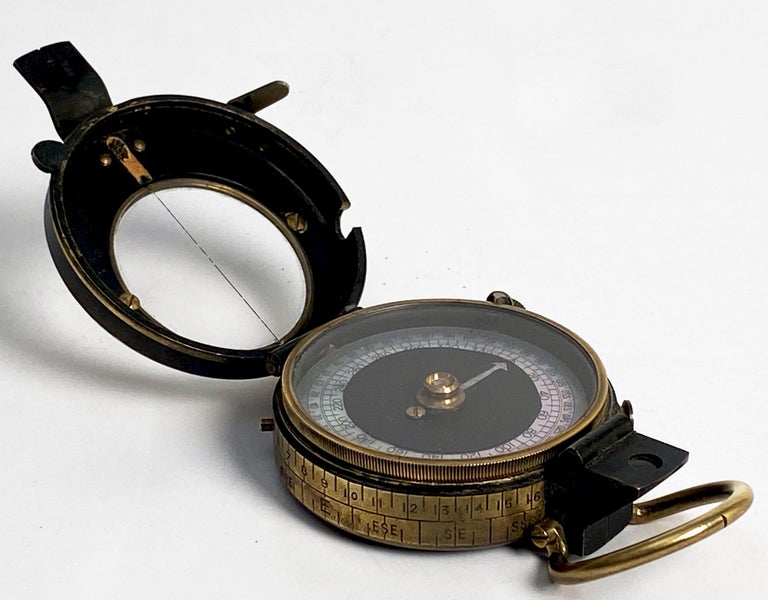WWI Military Officer's Marching Compass Dated 1918, Verners Patent VIII ...