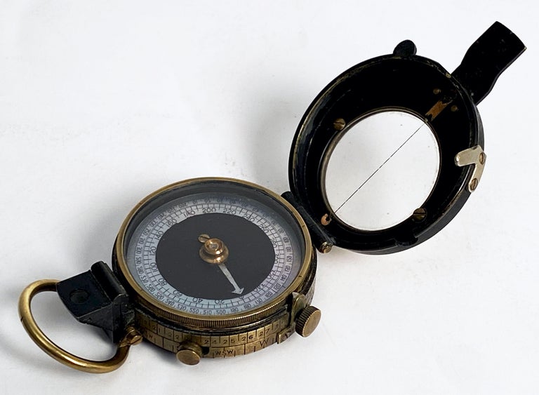 WWI Military Officer's Marching Compass Dated 1918, Verners Patent VIII ...