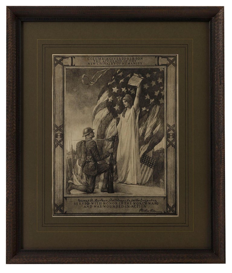 WWI Wound Certificate, Awarded to Pvt. George R. Parker, circa 1919 For ...