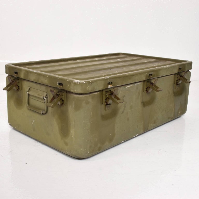 WWII Military Aluminium Box Original Olive Green, Industrial ...
