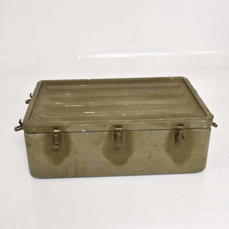 WWII Military Surplus Large Metal Latch Lock Box Aluminum Vintage in ...