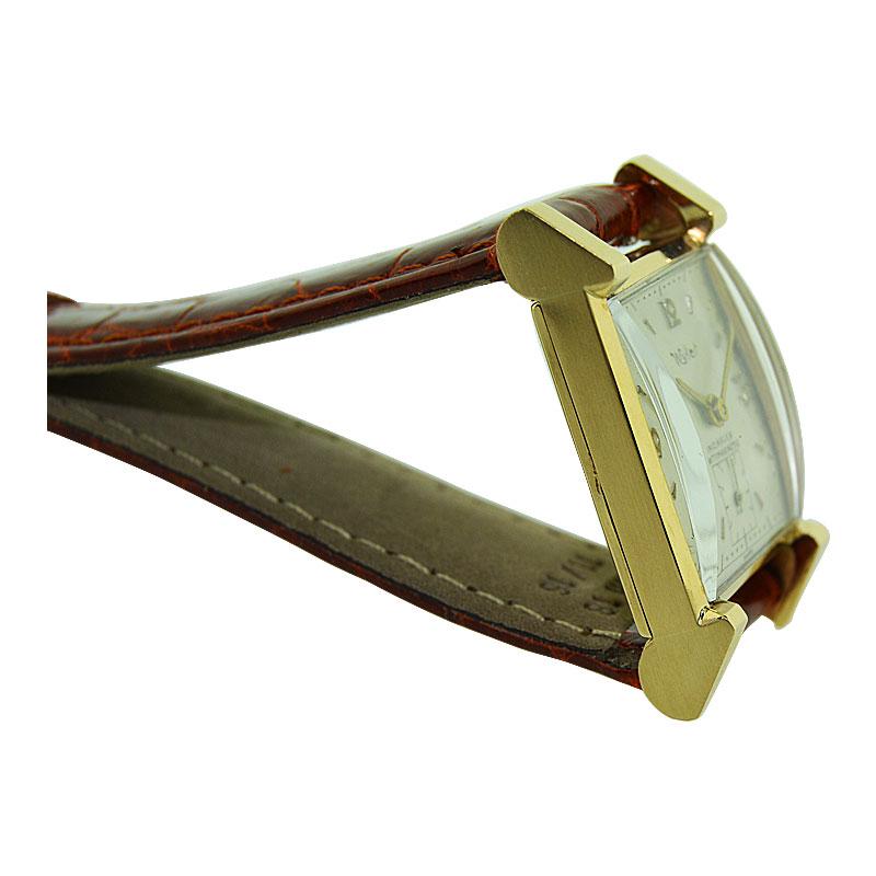 Wyler 14 Karat Yellow Gold Art Deco Tank Watch New Old Stock circa ...