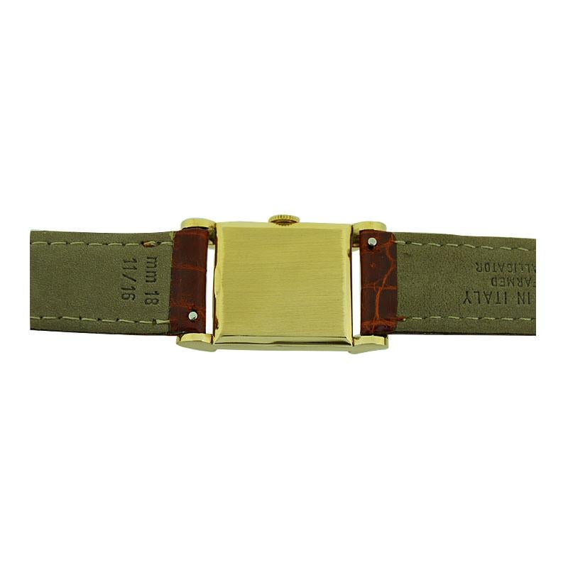 Wyler 14 Karat Yellow Gold Art Deco Tank Watch New Old Stock circa ...