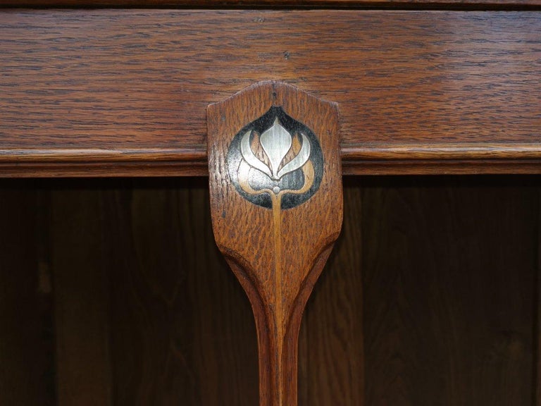 Wylie and Lochhead, Arts and Crafts Voysey Style Bookcase with Pewter ...