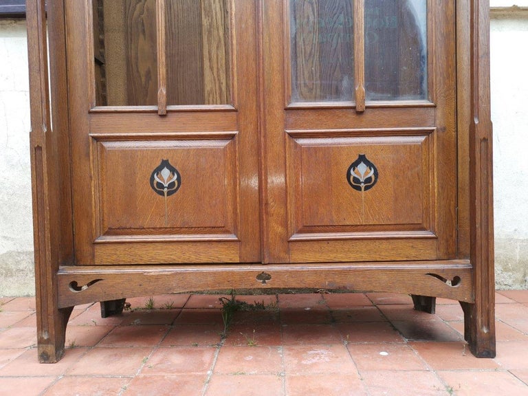 Wylie and Lochhead, Arts and Crafts Voysey Style Bookcase with Pewter ...