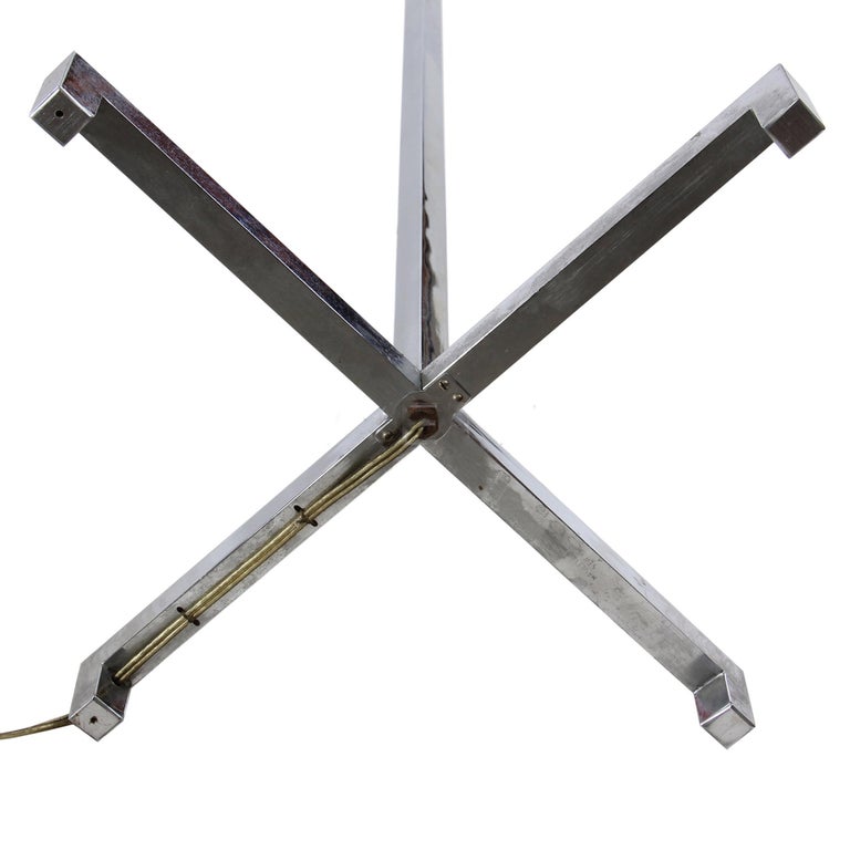 'X-Base' Chrome Floor Lamp by T.H. Robsjohn-Gibbings for Hansen For ...