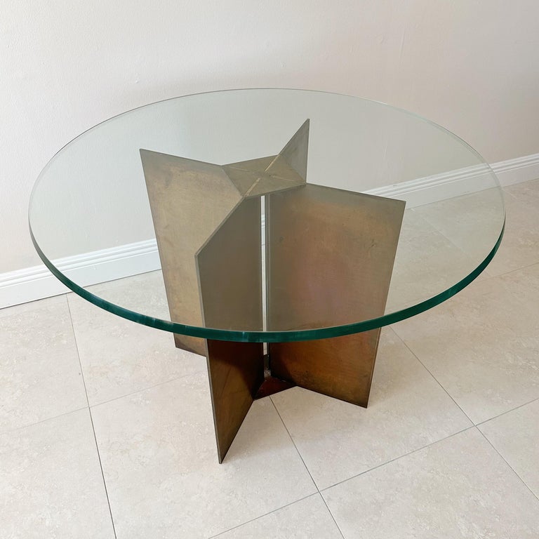 X Base Solid Bronze Centre Table at 1stDibs