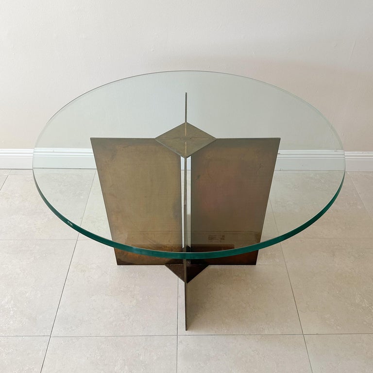 X Base Solid Bronze Centre Table at 1stDibs