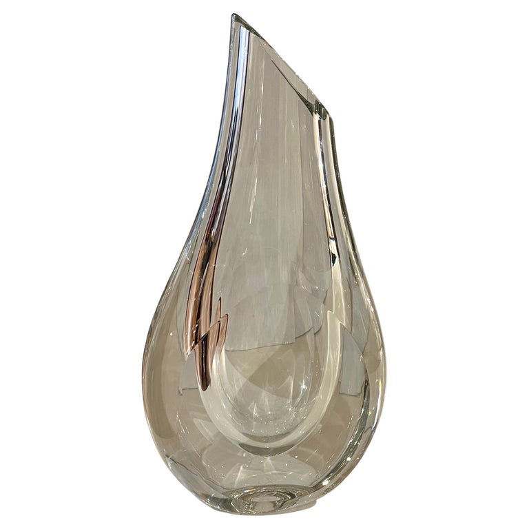 X Large Massive Heavy tall Crystal Teardrop Vase by Saint Louis Cristal ...