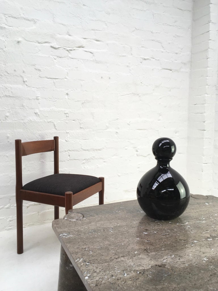 Extra Large Opaque Black Empoli Glass Ball-Stoppered Decanter, Italy ...