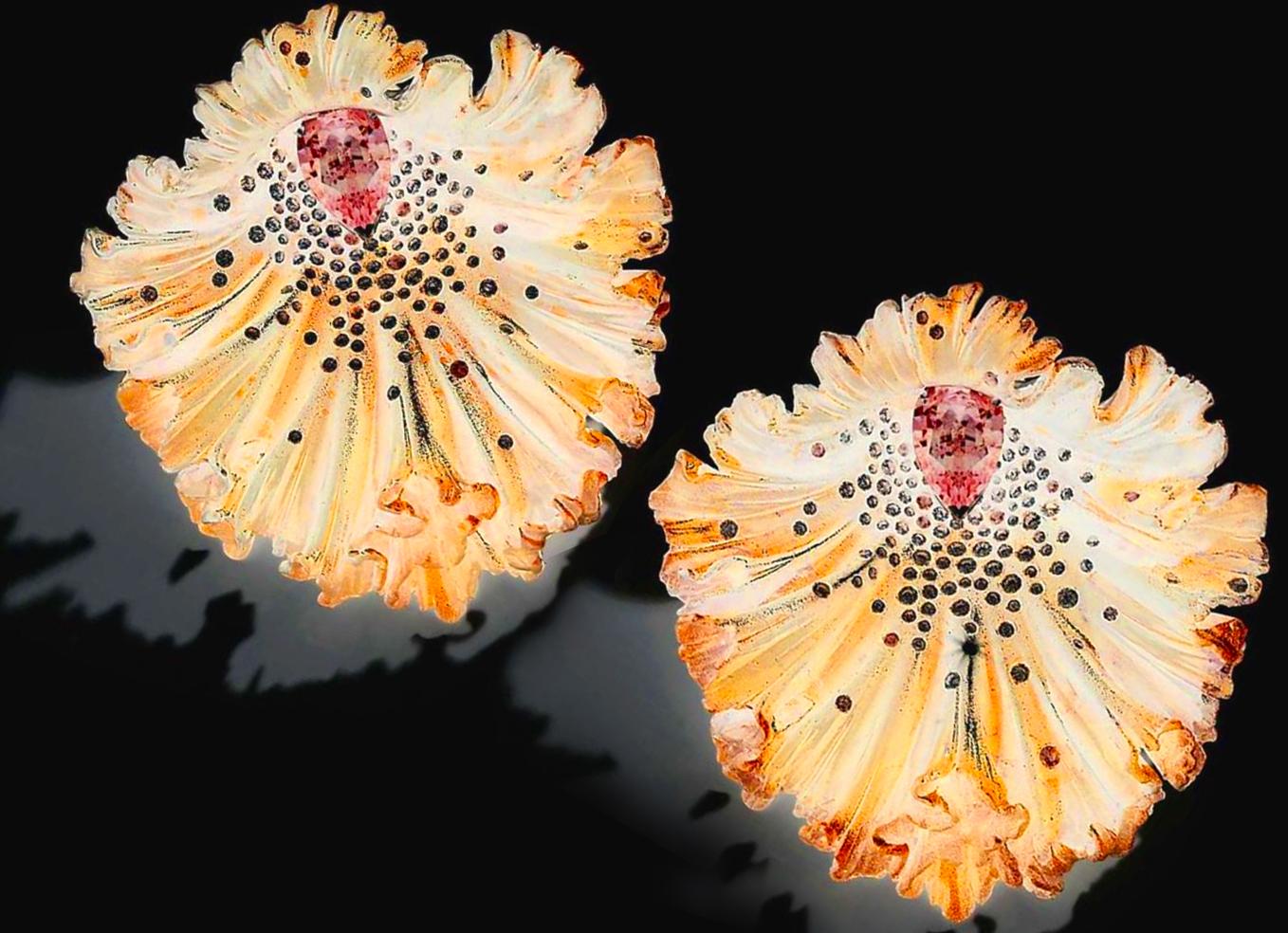 X Radiant Tide Ruby Diamond Earrings For Sale at 1stDibs