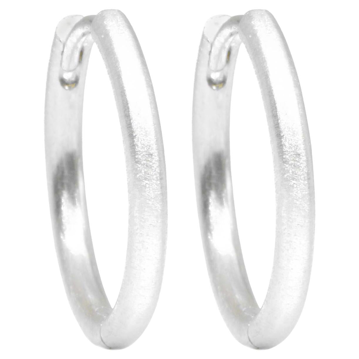 Solid Gold Hoop Earrings Small Flow Circle to Triangle For Sale at ...