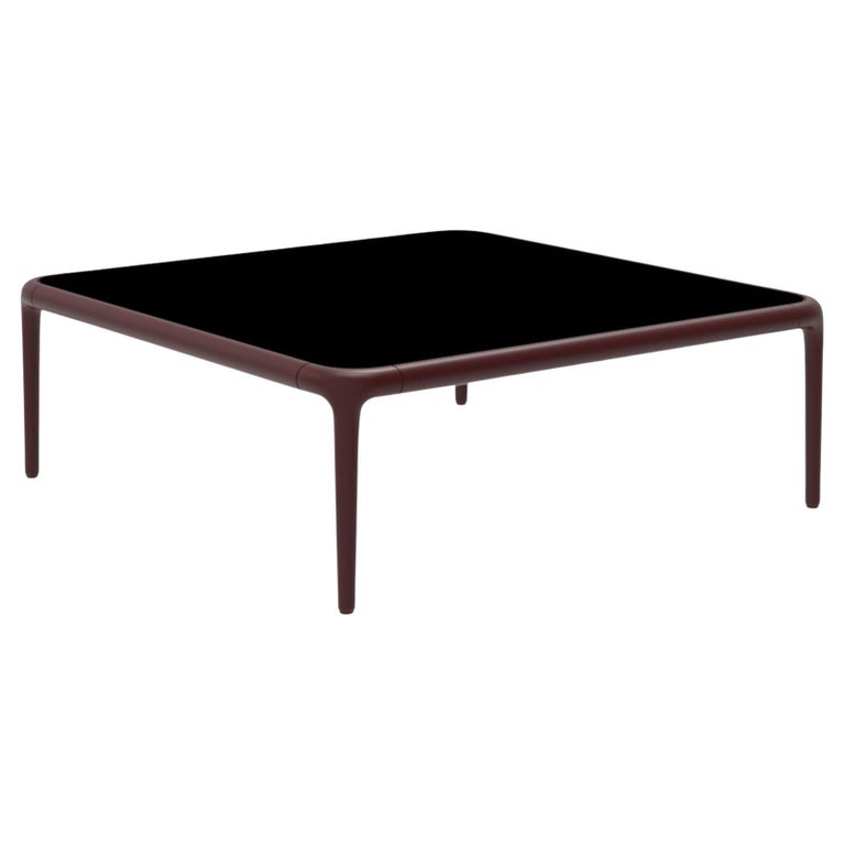 Xaloc Burgundy Coffee Table 80 with Glass Top by Mowee For Sale at 1stDibs