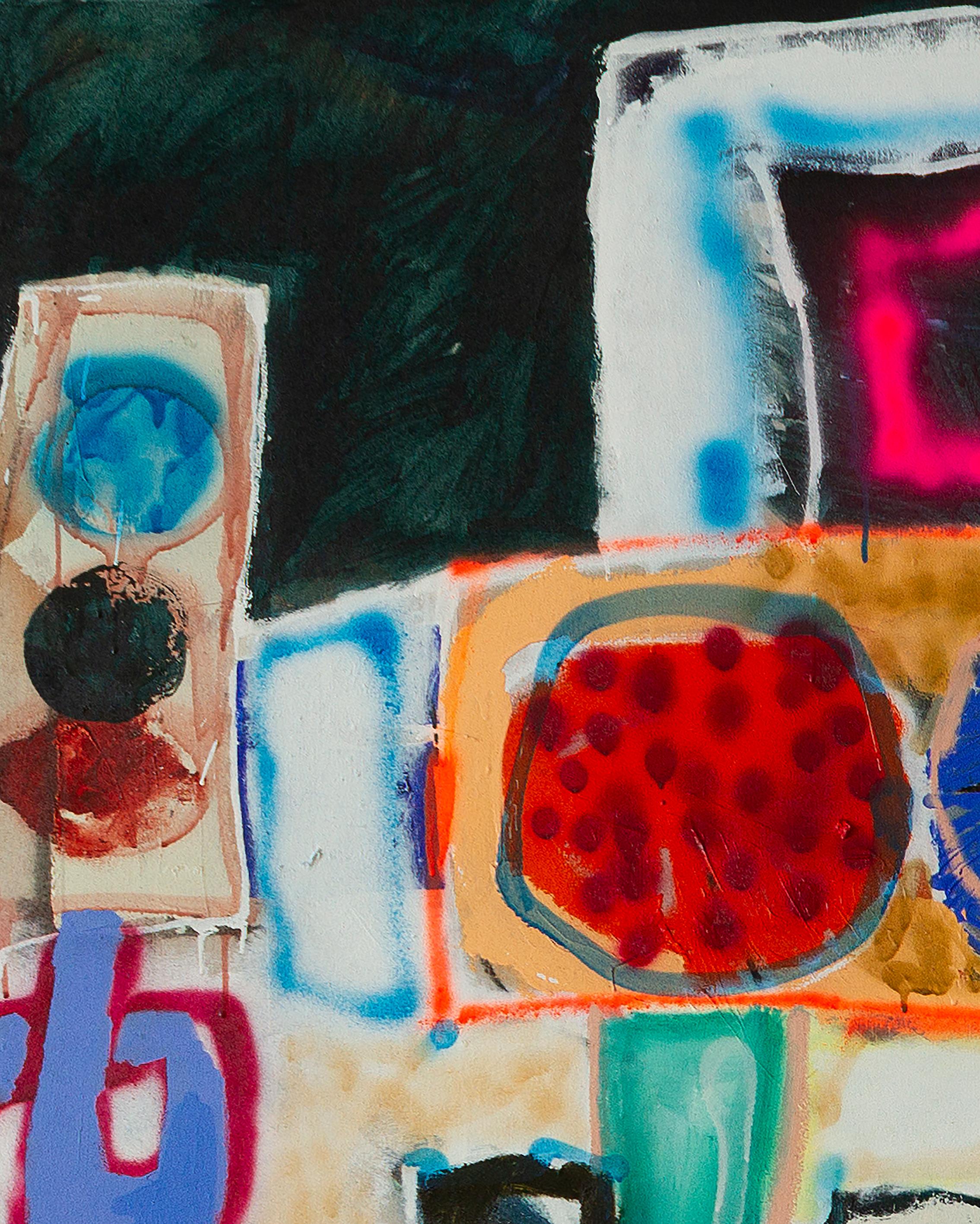 Xavi Ceerre - Contemporary Abstract Expressionism Green Blue Multicolor ...