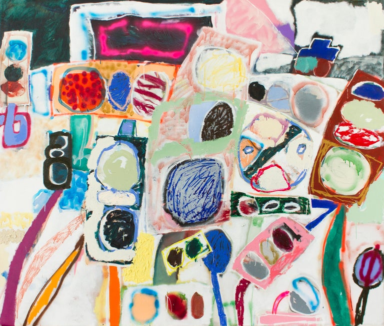 Xavi Ceerre - Contemporary Abstract Expressionism Green Blue Multicolor ...