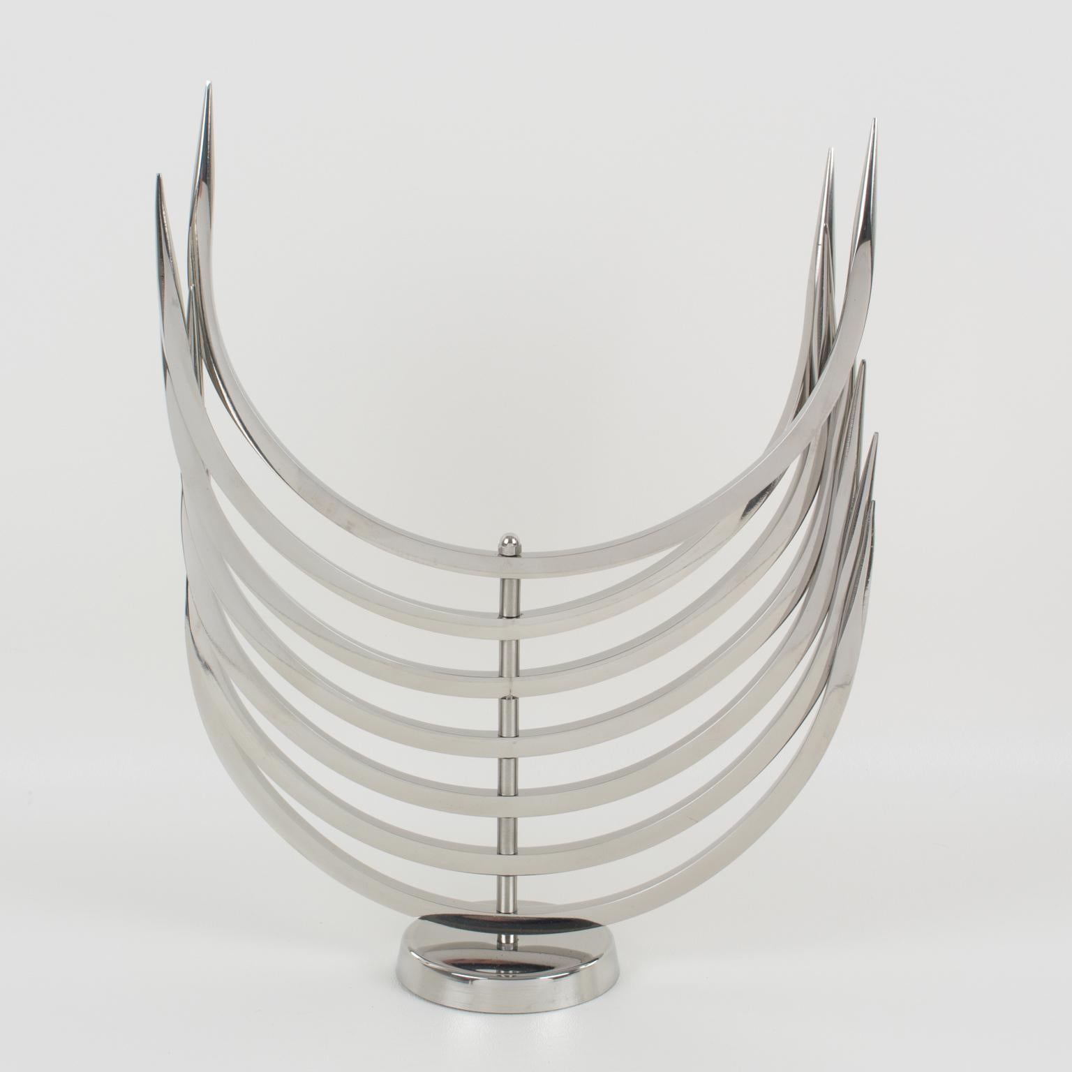 Xavier Feal Brutalist Stainless Steel Kinetic Sculpture or Candle Tree ...