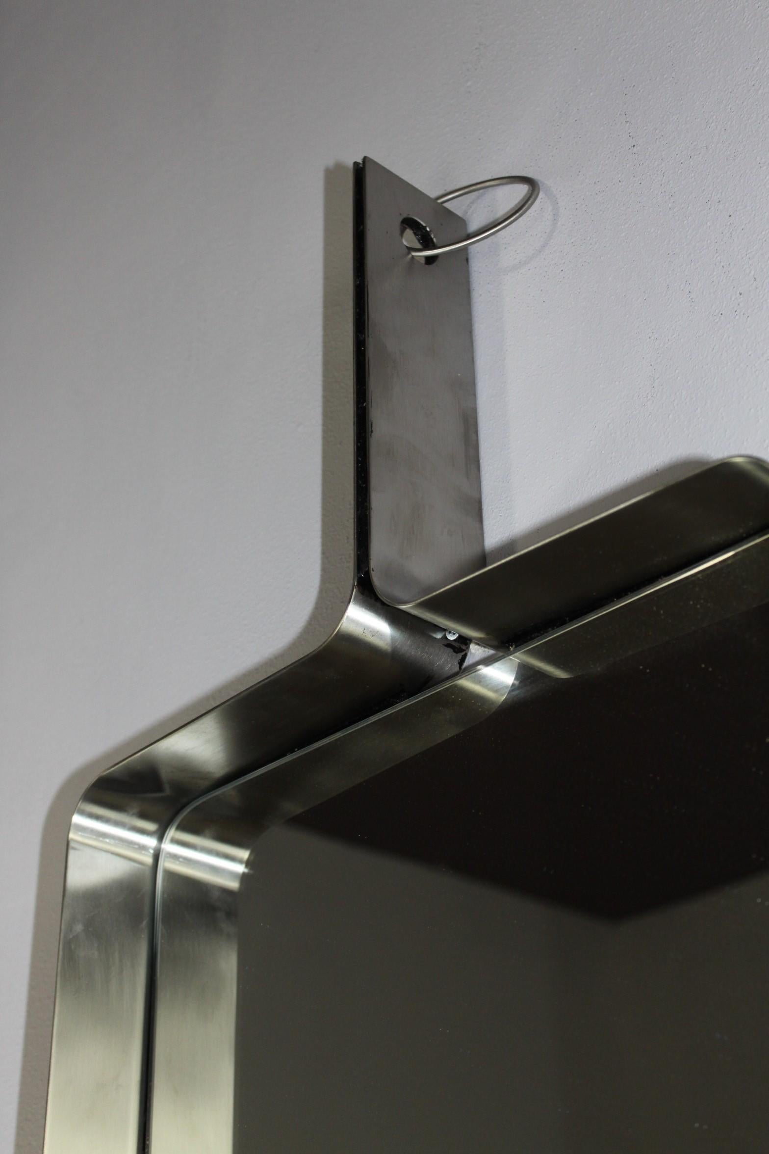 Xavier feal steel brushed rectangular mirror at 1stDibs