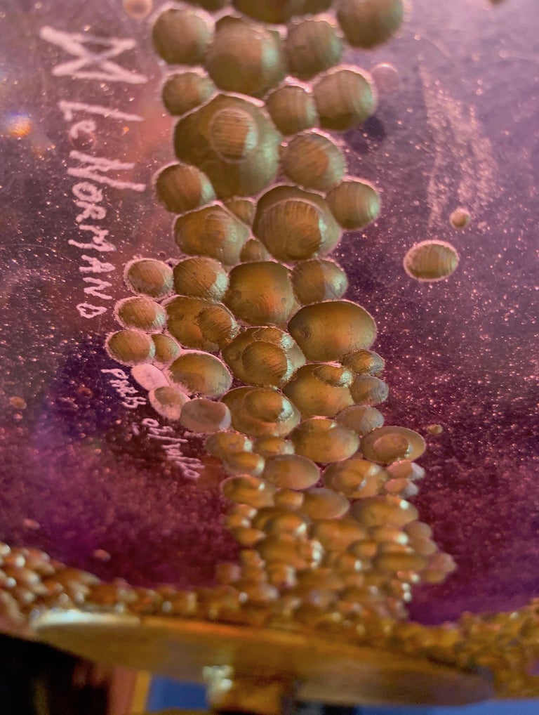 Xavier Le Normand, 21st Century, Glass Blue Gold Leaf Table For Sale at ...