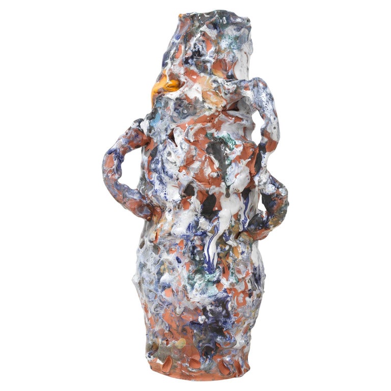 Xavier Toubes "Flowers 6" Sculpture Vase Colorful Clay Ceramic at 1stDibs