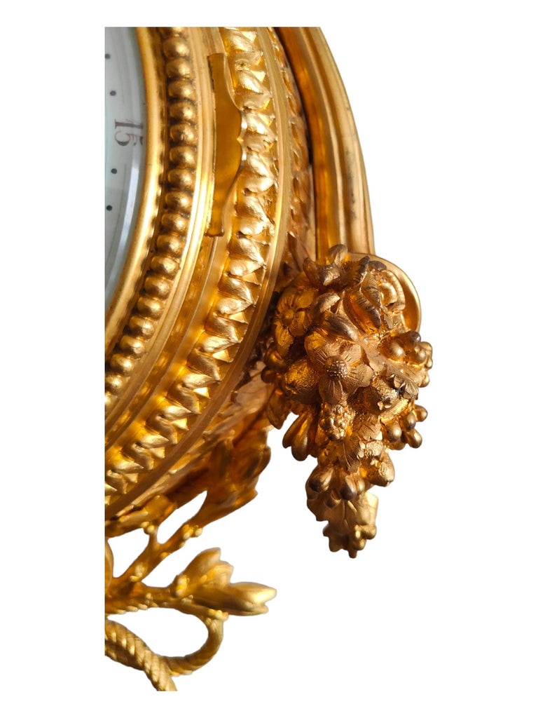 19th Century Wall Clock in Bronze For Sale at 1stDibs