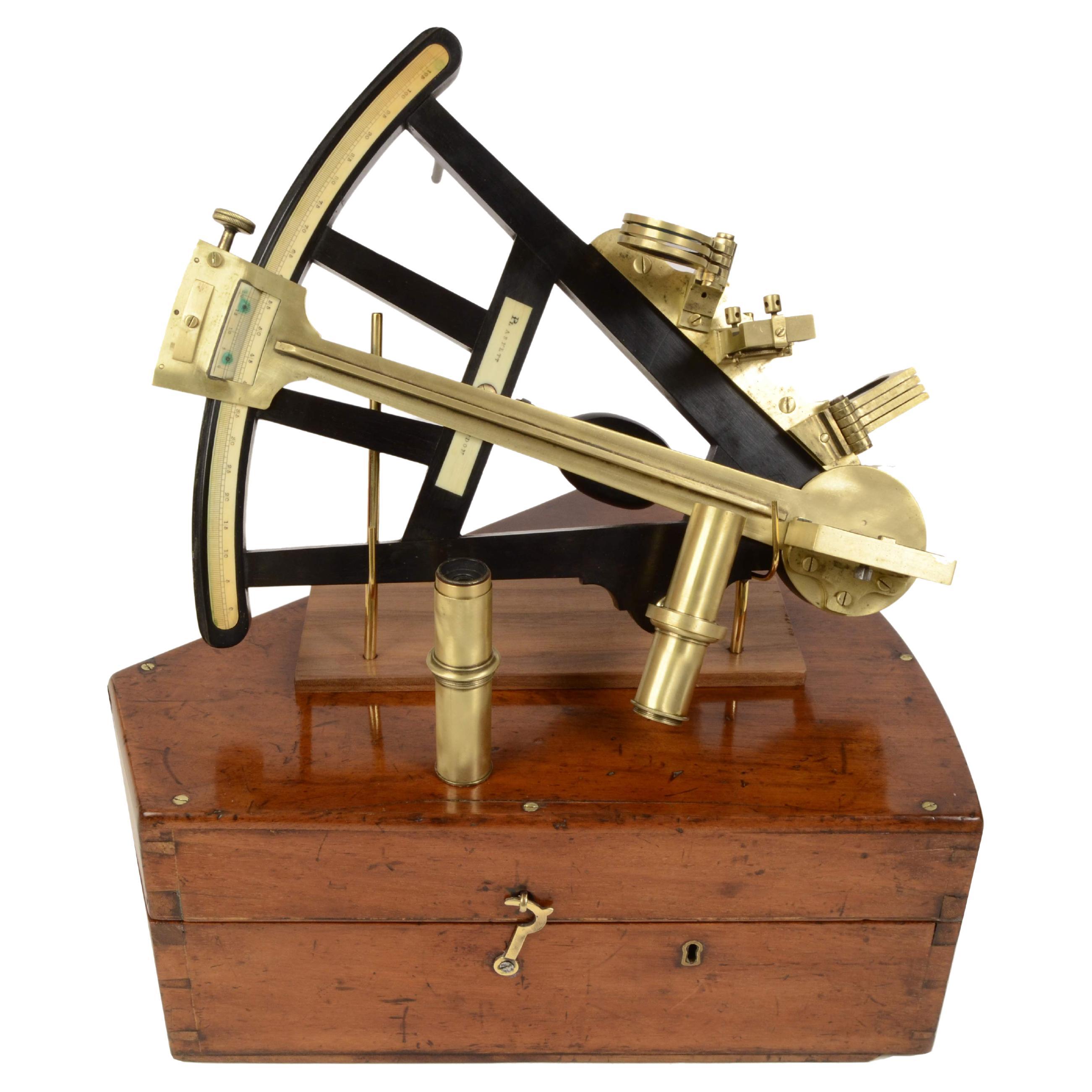 XIX Century Wood Octant Signed Plaskett London Antique Nautical ...