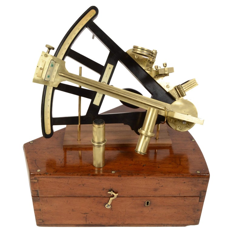 XIX Century Wood Octant Signed Plaskett London Antique Nautical ...