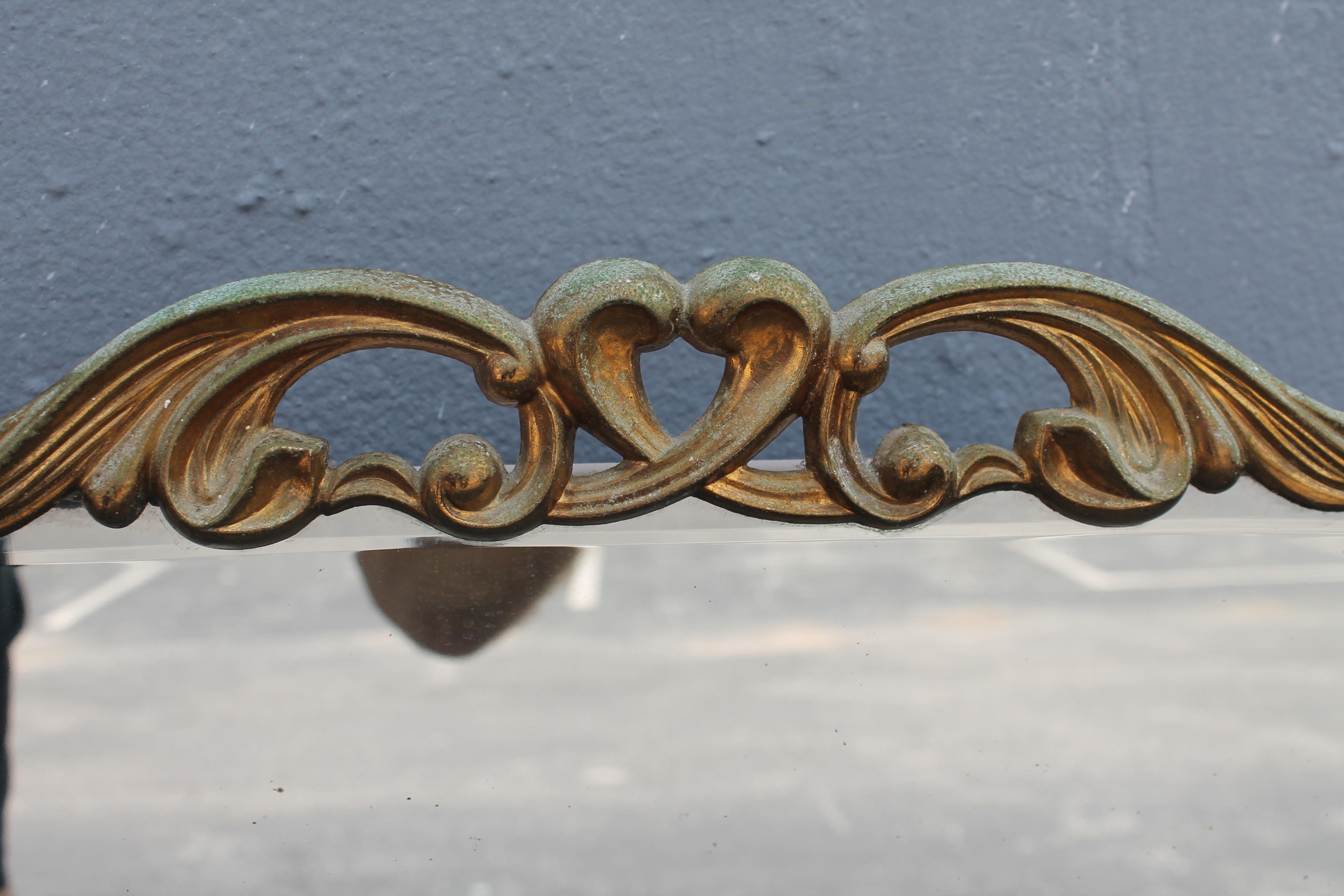 XL 1940s Hollywood Regency Parlor Wall Mirror Rococo Flourished For ...